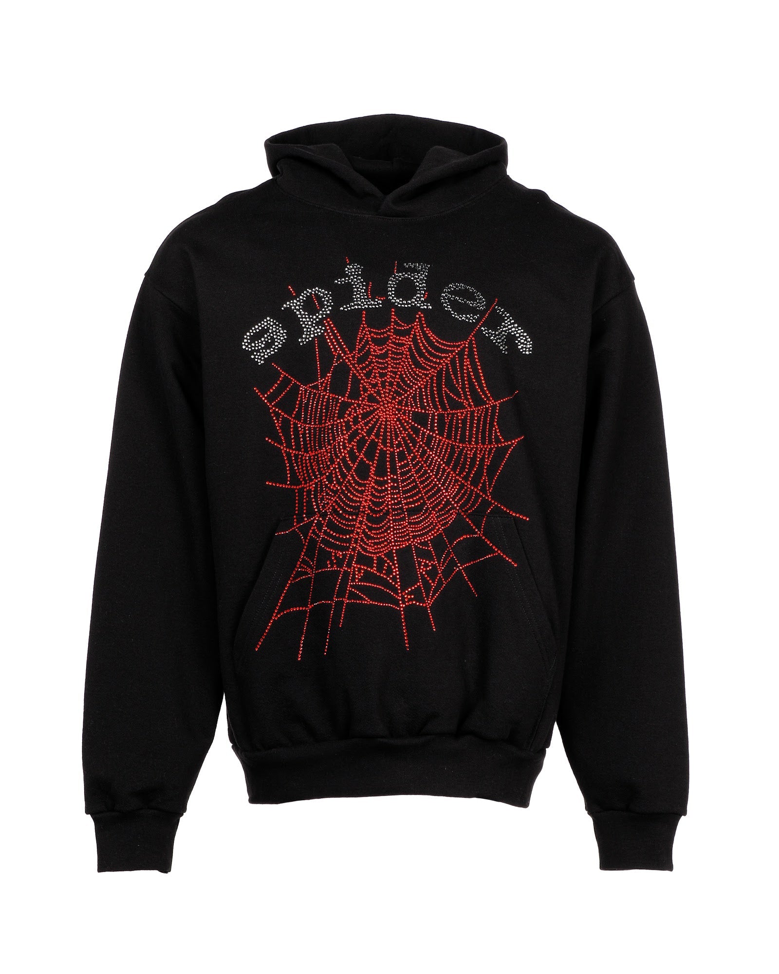 Sp5der Rhinestone Black Hoodie – Courtside Kicks